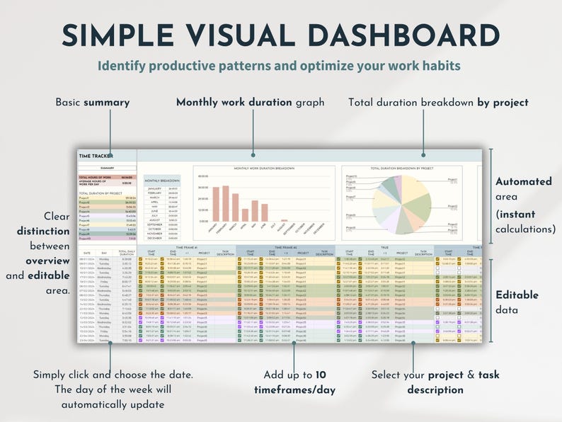 Freelance Time Tracking Sheet Client Hour Log Weekly Work Tracker ...