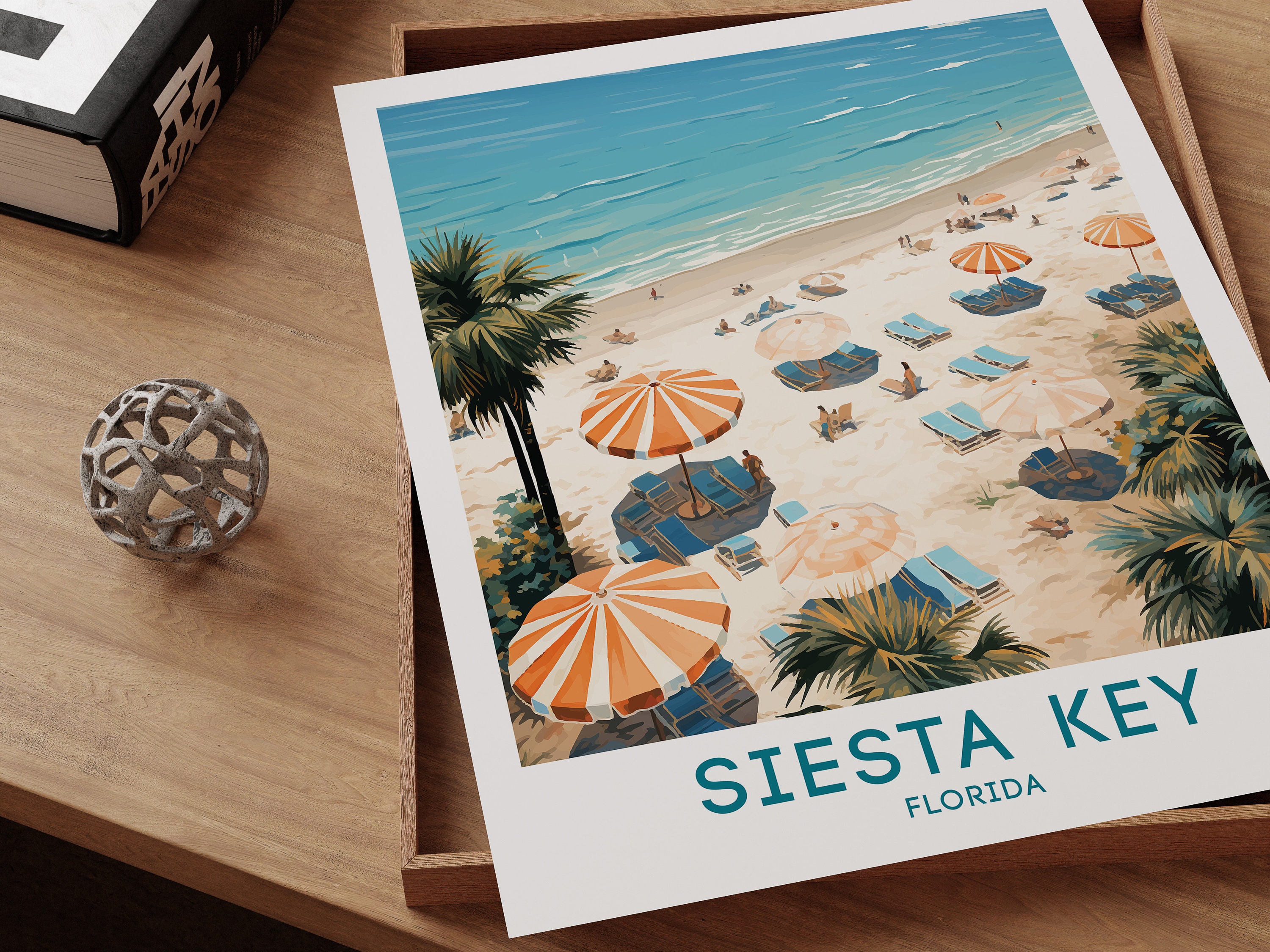 Siesta Key Travel Print Siesta Key Poster Florida Print Wall Art Siesta ...