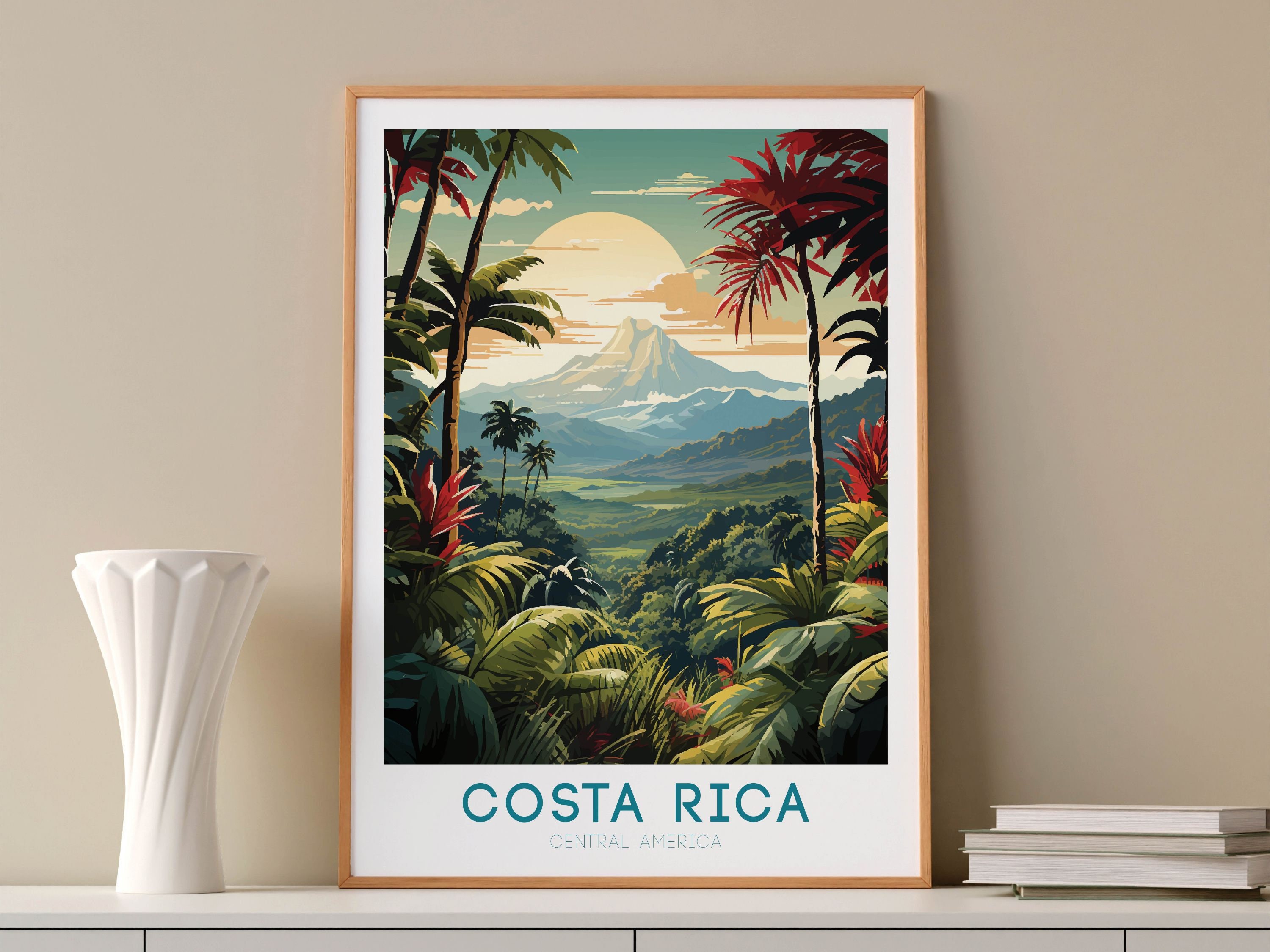 Costa Rica Travel Poster Costa Rica Art Print Costa Rica Wall - Etsy