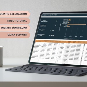 Subscription Tracker Membership Monthly and Annual Expense Tracker ...