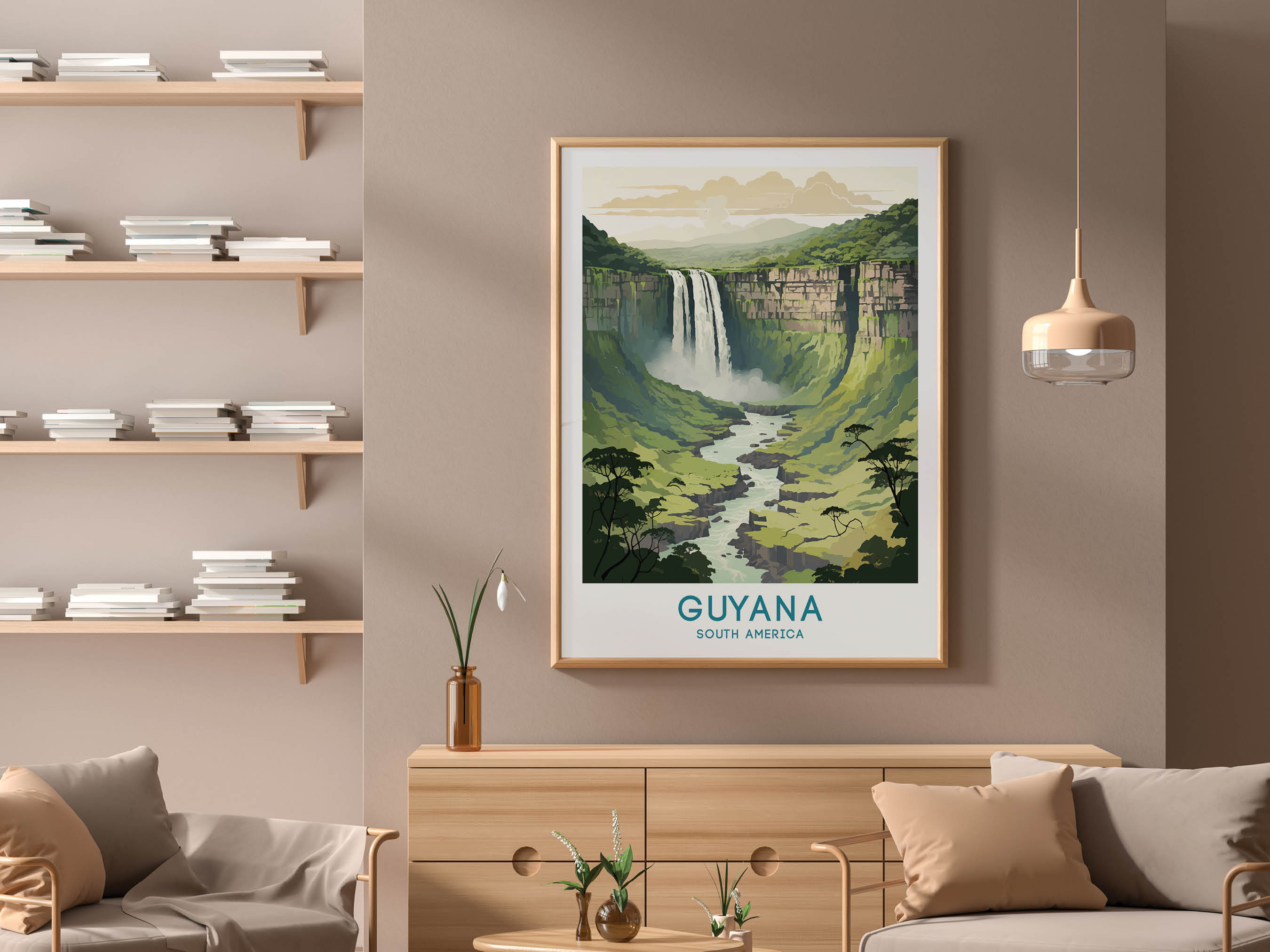 Guyana Travel Print Wall Art Guyana Poland Wall Hanging Guyana Home ...
