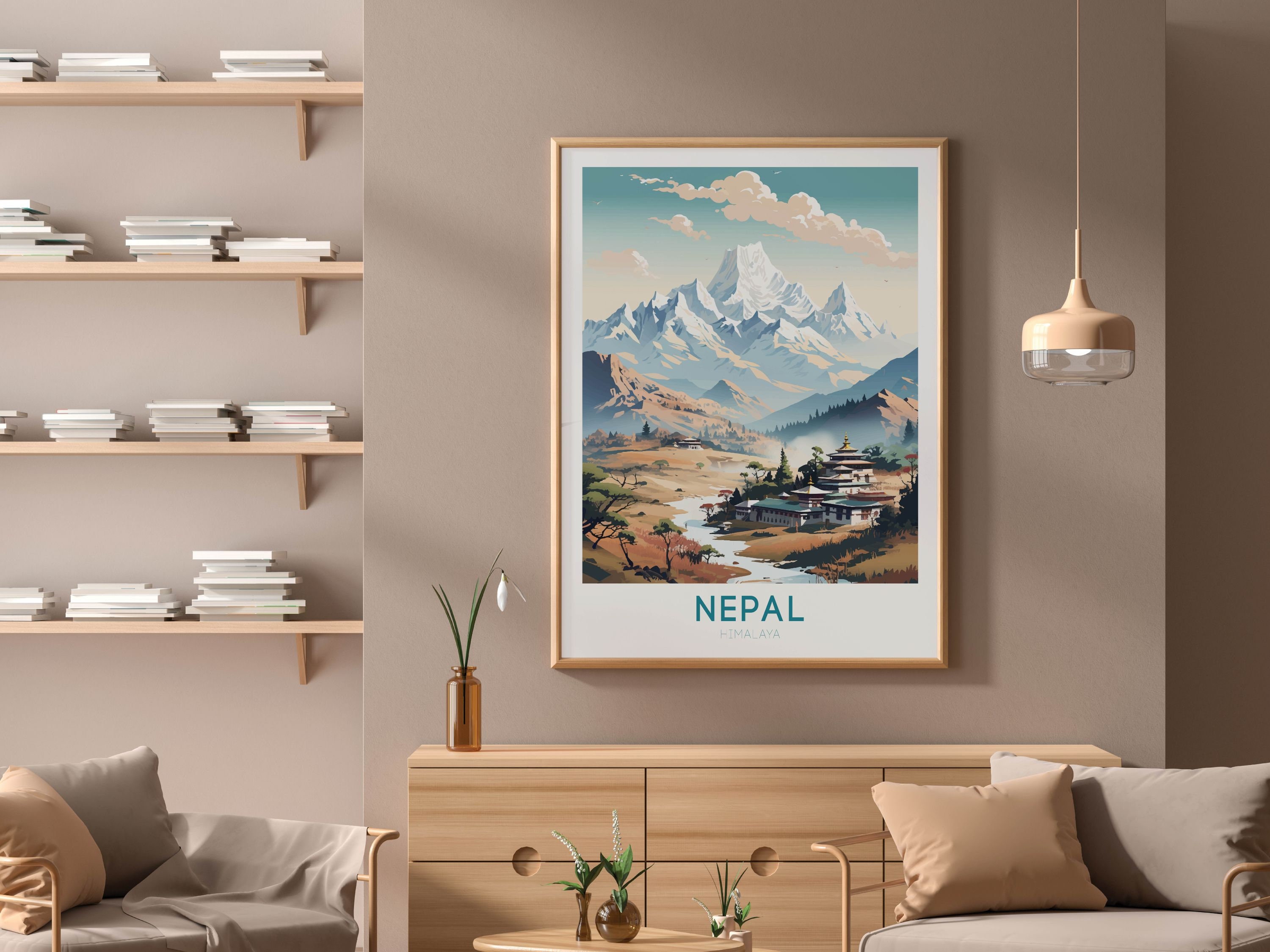 Nepal Travel Poster Nepal Wall Art Everest Home Décor Himalaya - Etsy