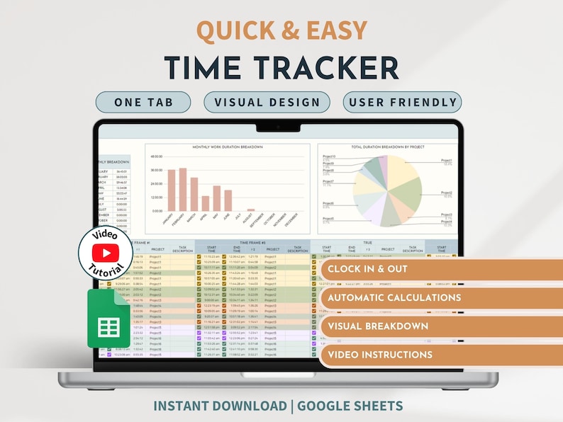 Freelance Time Tracking Sheet Client Hour Log Weekly Work Tracker Productivity Timesheet Working ...