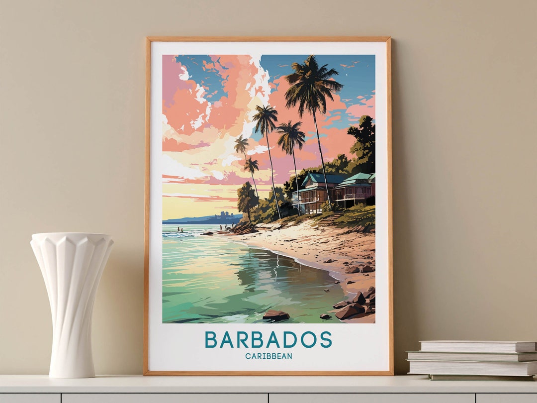 Barbados Travel Poster Barbados Art Print Barbados Wall Art Barbados ...