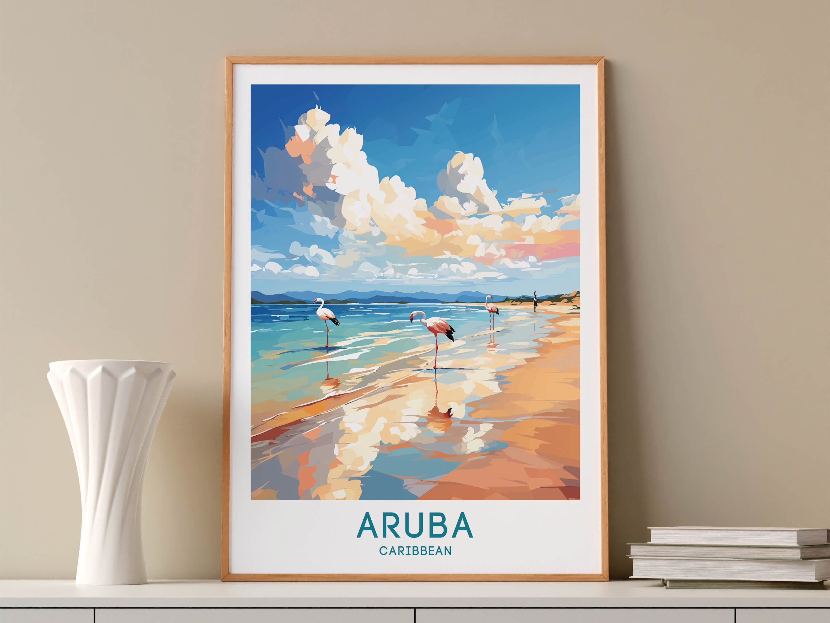 Aruba Travel Poster Aruba Wall Art Aruba Home Décor Caribbean Gift Art ...