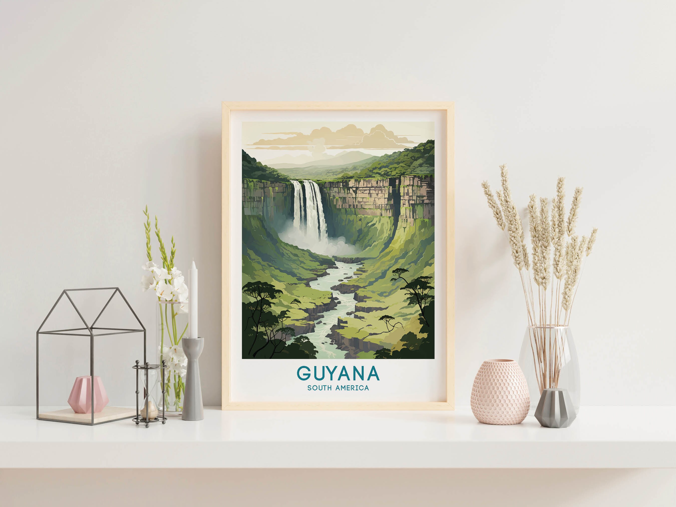 Guyana Travel Print Wall Art Guyana Poland Wall Hanging Guyana Home ...