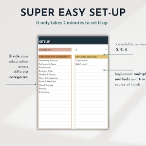 Subscription Tracker Membership Monthly and Annual Expense Tracker ...