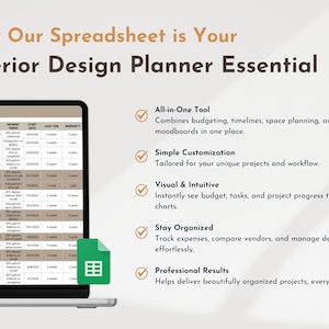 Interior Design Planner Home Renovation Spreadsheet House Project ...