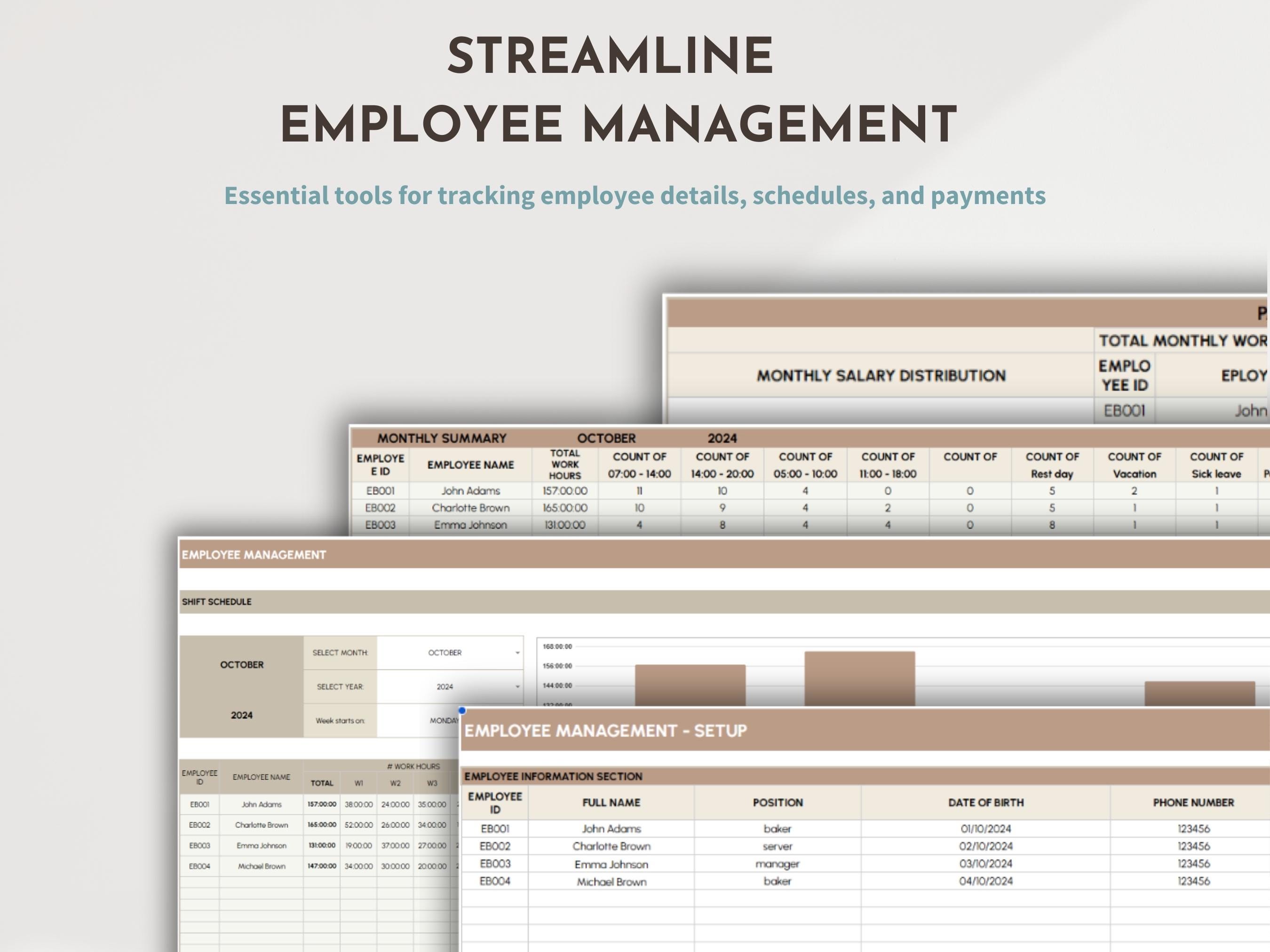 Employee Management HR Tool Payroll Dashboard Payroll Tracker Sheet ...