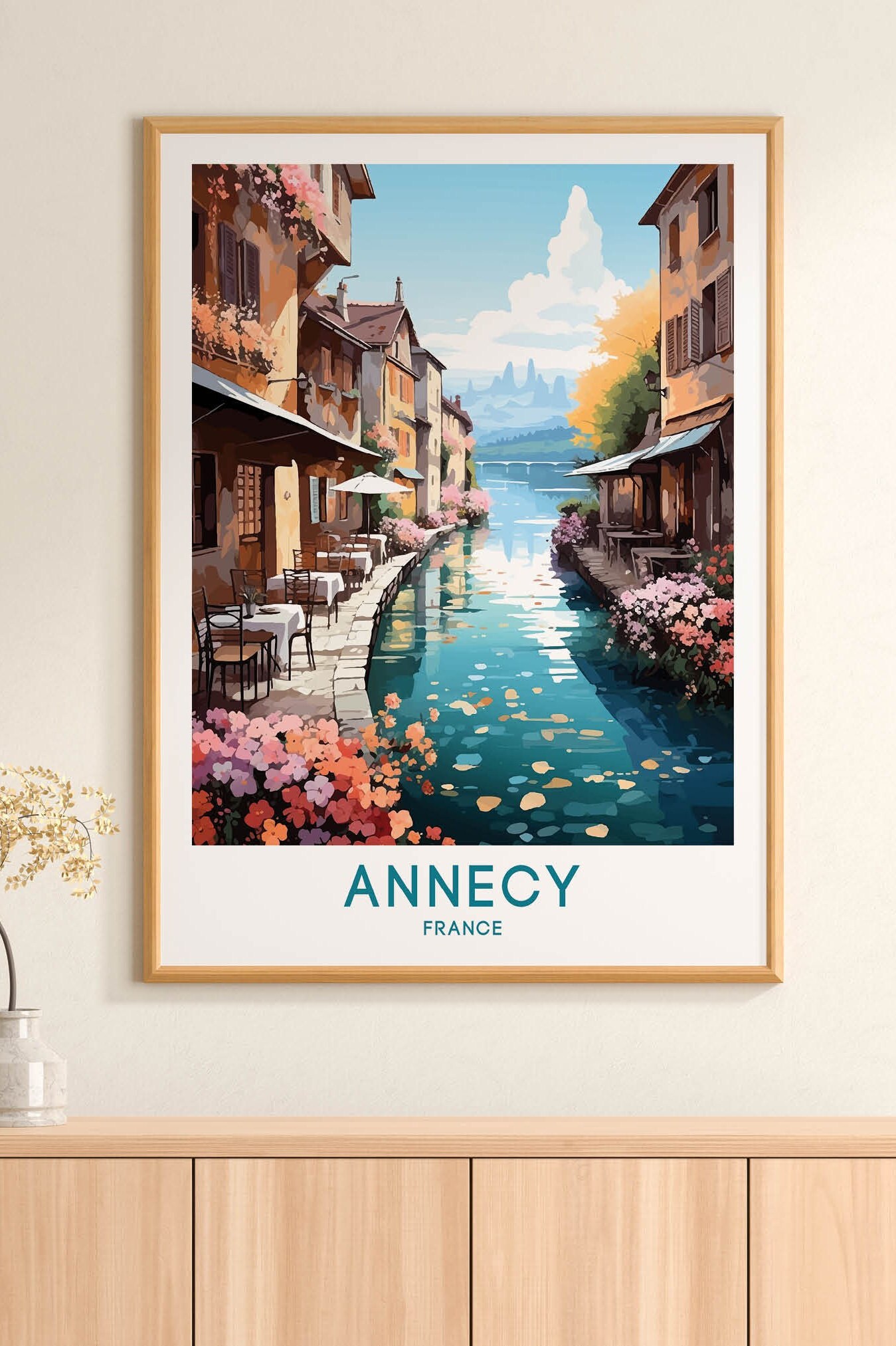 Annecy Travel Poster Digital Wall Art Annecy Wall Hanging Home ...