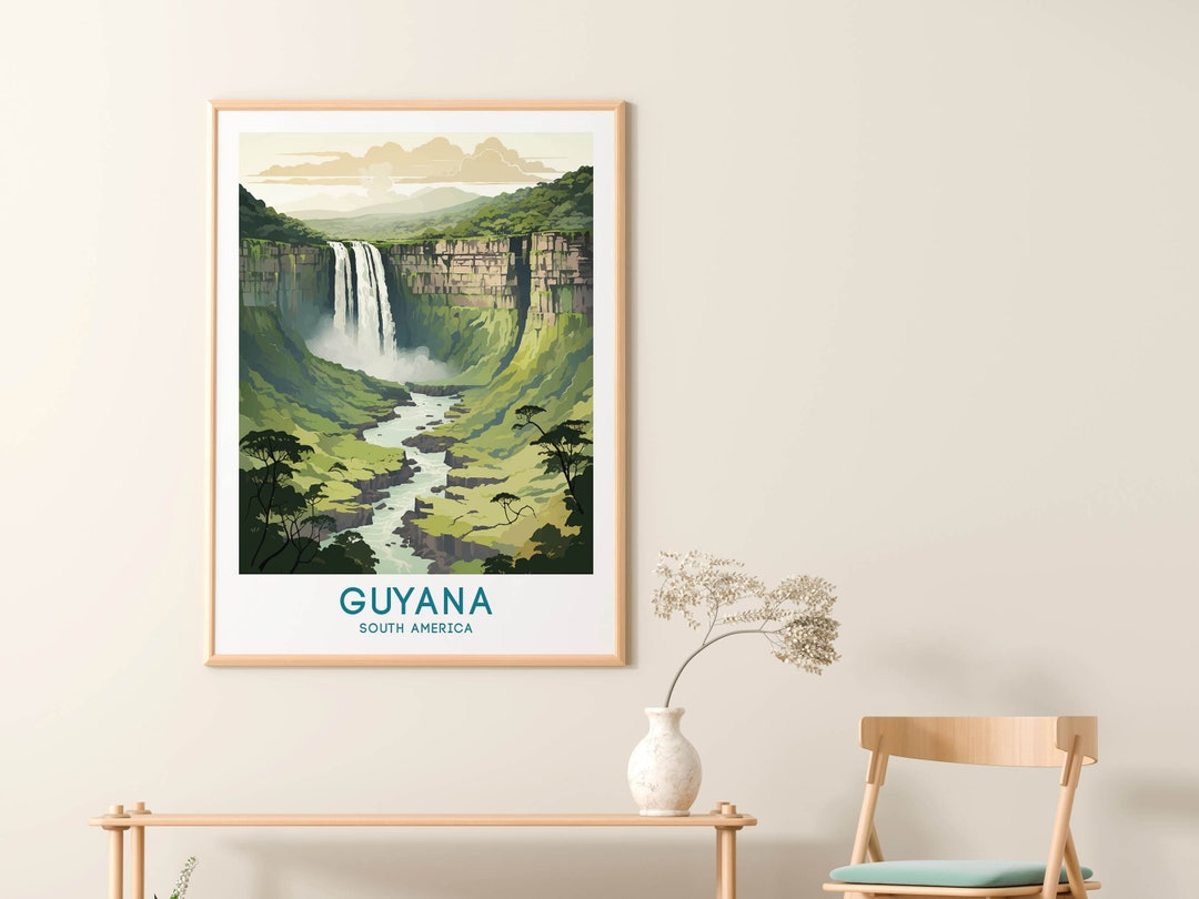 Guyana Travel Print Wall Art Guyana Poland Wall Hanging Guyana Home ...