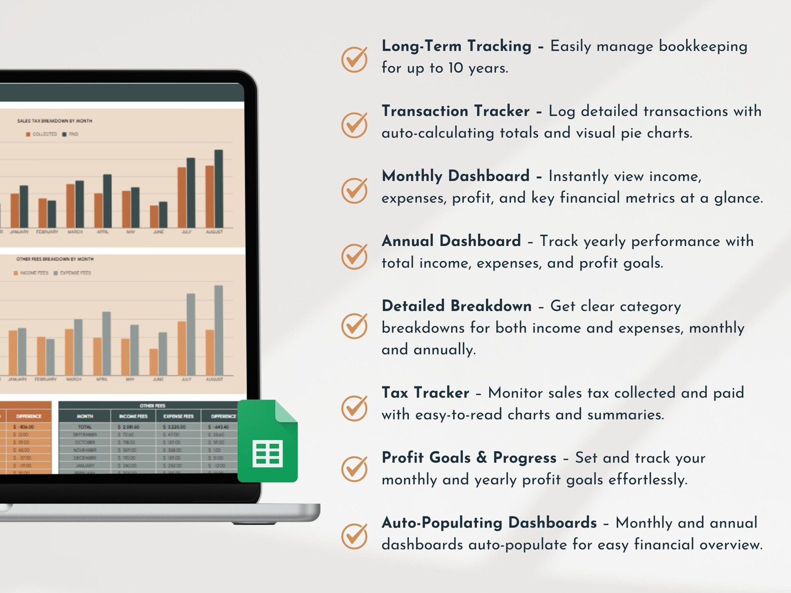 Easy Bookkeeping Small Business Bookkeeping Template Accounting Tracker ...
