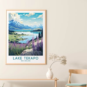 Lake Tekapo Travel Print Wall Art Lake Tekapo New Zealand Wall Hanging ...
