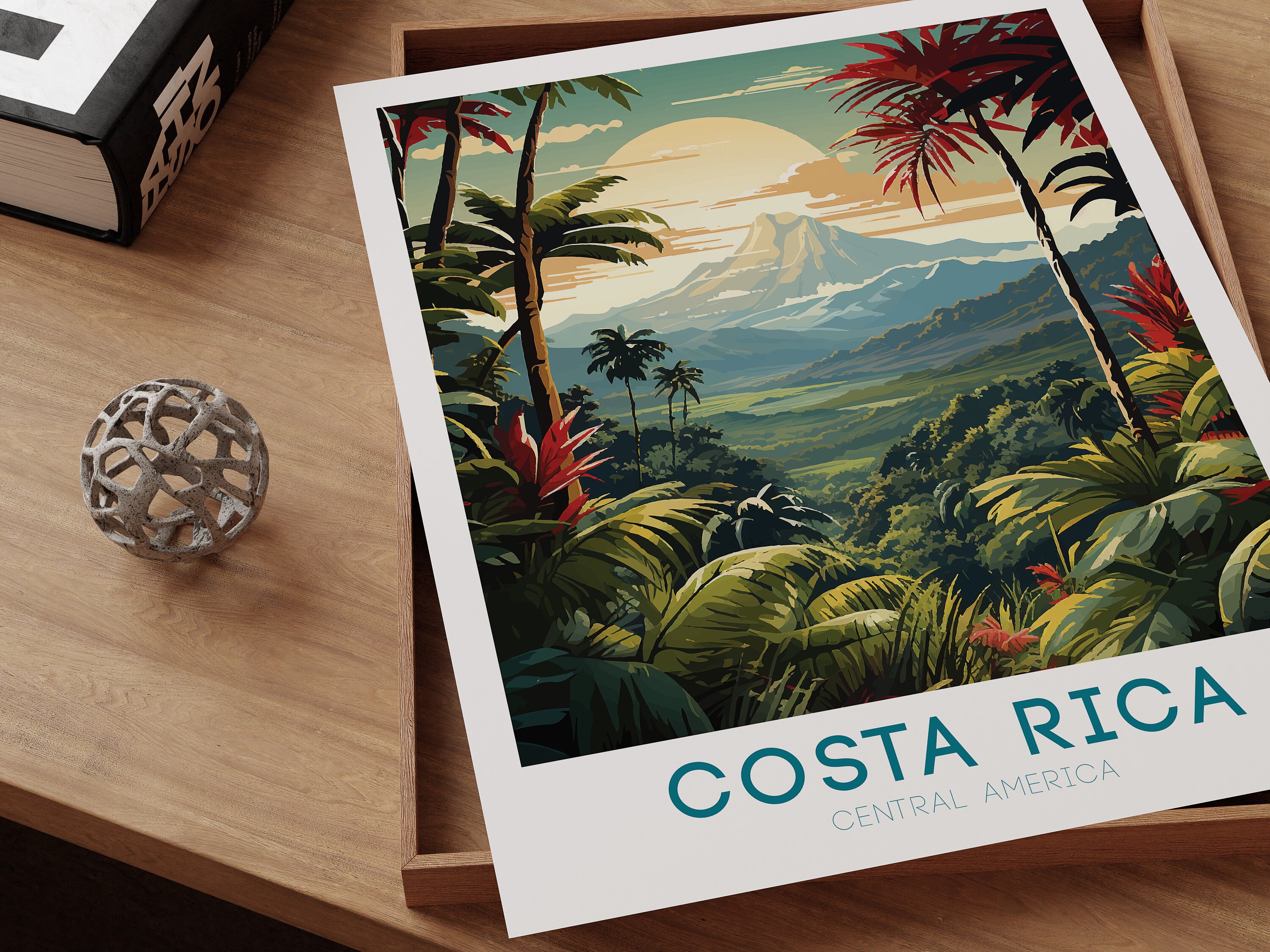 Costa Rica Travel Poster Costa Rica Art Print Costa Rica Wall Art Costa ...