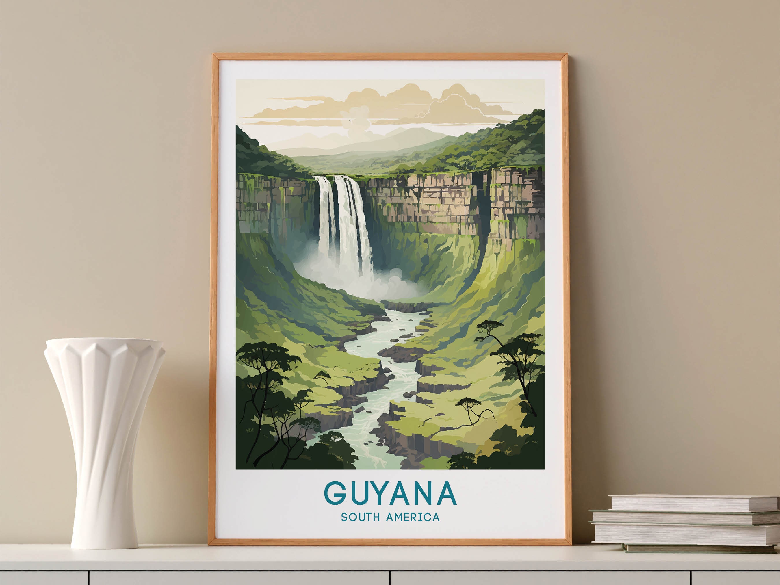 Guyana Travel Print Wall Art Guyana Poland Wall Hanging Guyana Home ...