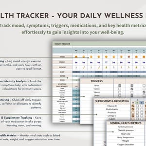 Symptom Tracker Health Journal Illness Pain Tracker Chronic Symptom ...