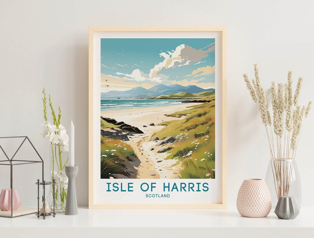 Isle of Harris Travel Print Wall Art Isle of Harris Wall Hanging Home ...