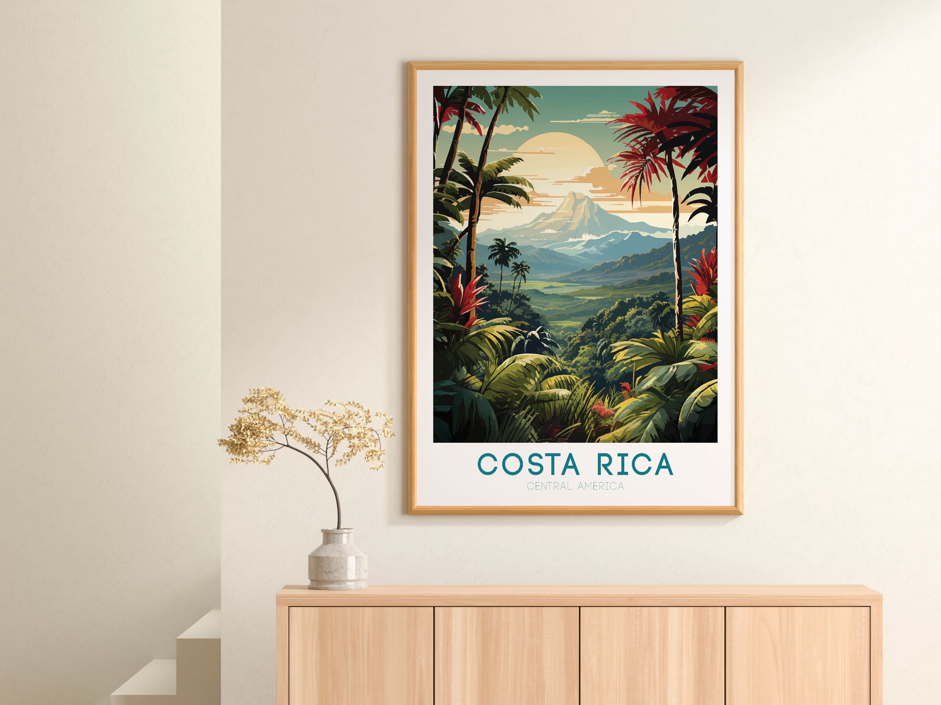 Costa Rica Travel Poster Costa Rica Art Print Costa Rica Wall - Etsy