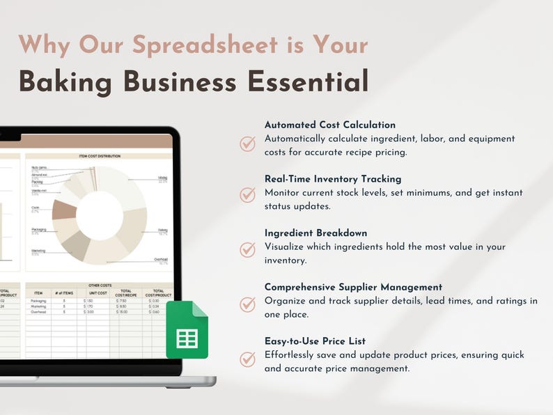 Recipe Cost Calculator Bakery Bakery Spreadsheet Inventory Pricing ...
