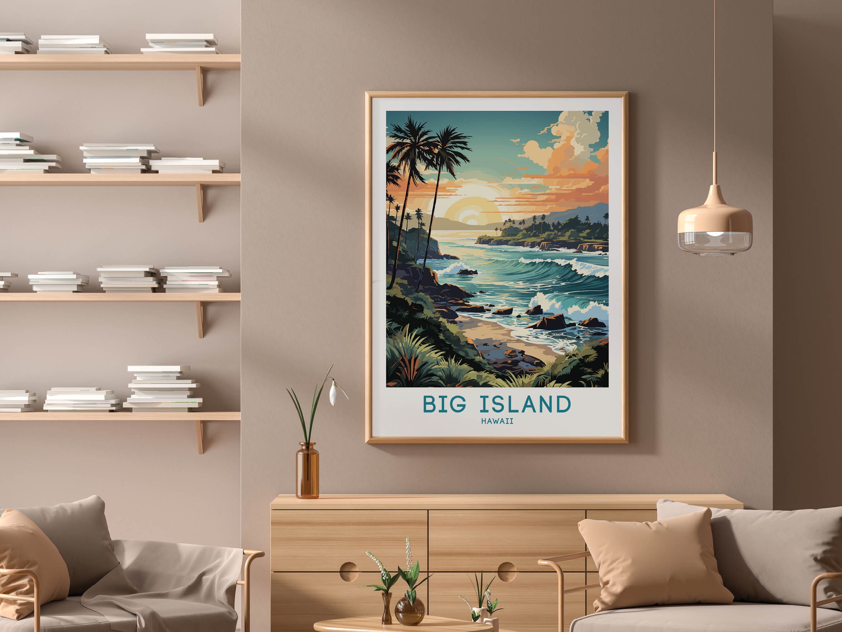 Big Island Hawaii Travel Poster Big Island Hawaii Wall Art Big Island ...
