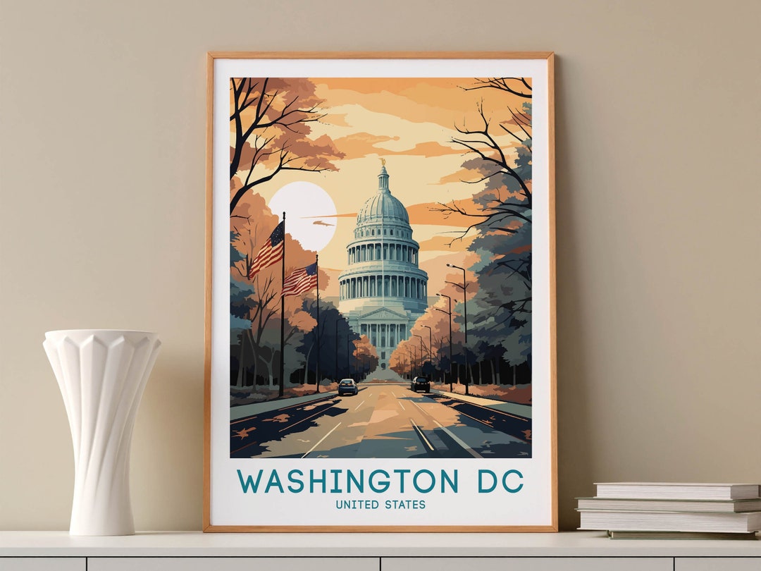 Washington DC Travel Print Wall Art Washington DC Wall Hanging Home ...