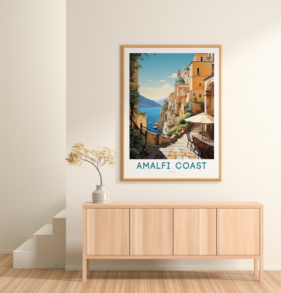 Amalfi Coast Travel Poster Italy Wall Art Amalfi Home Décor - Etsy