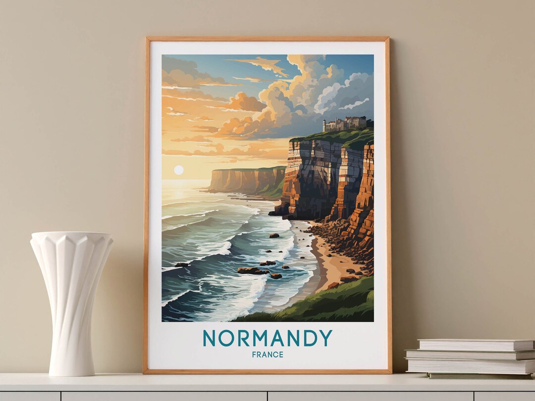 Normandy Travel Print Normandy Poster France Normandy Print Wall Art ...