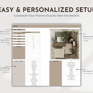 Interior Design Planner Home Renovation Spreadsheet House Project ...