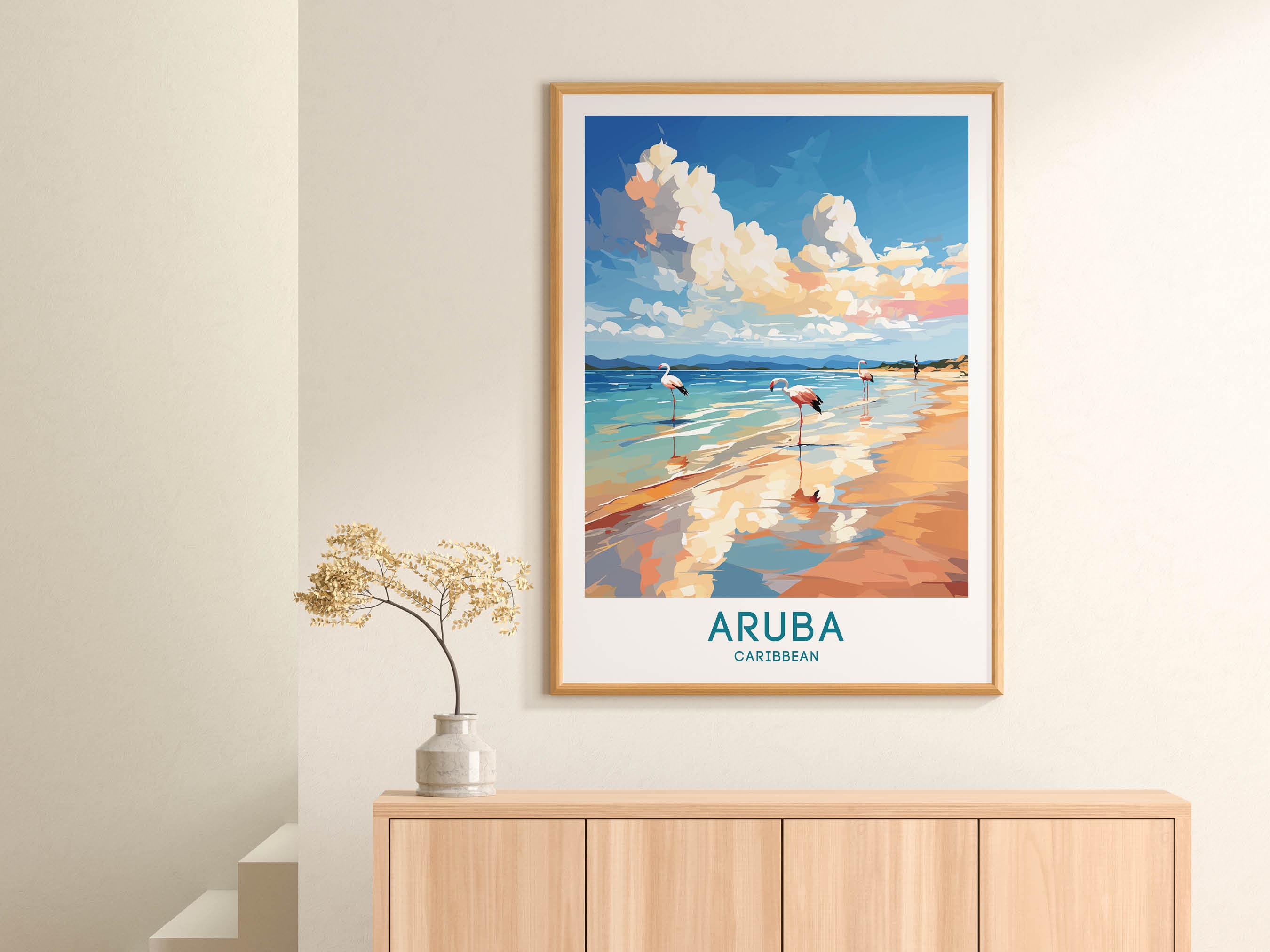 Aruba Travel Poster Aruba Wall Art Aruba Home Décor Caribbean Gift Art ...