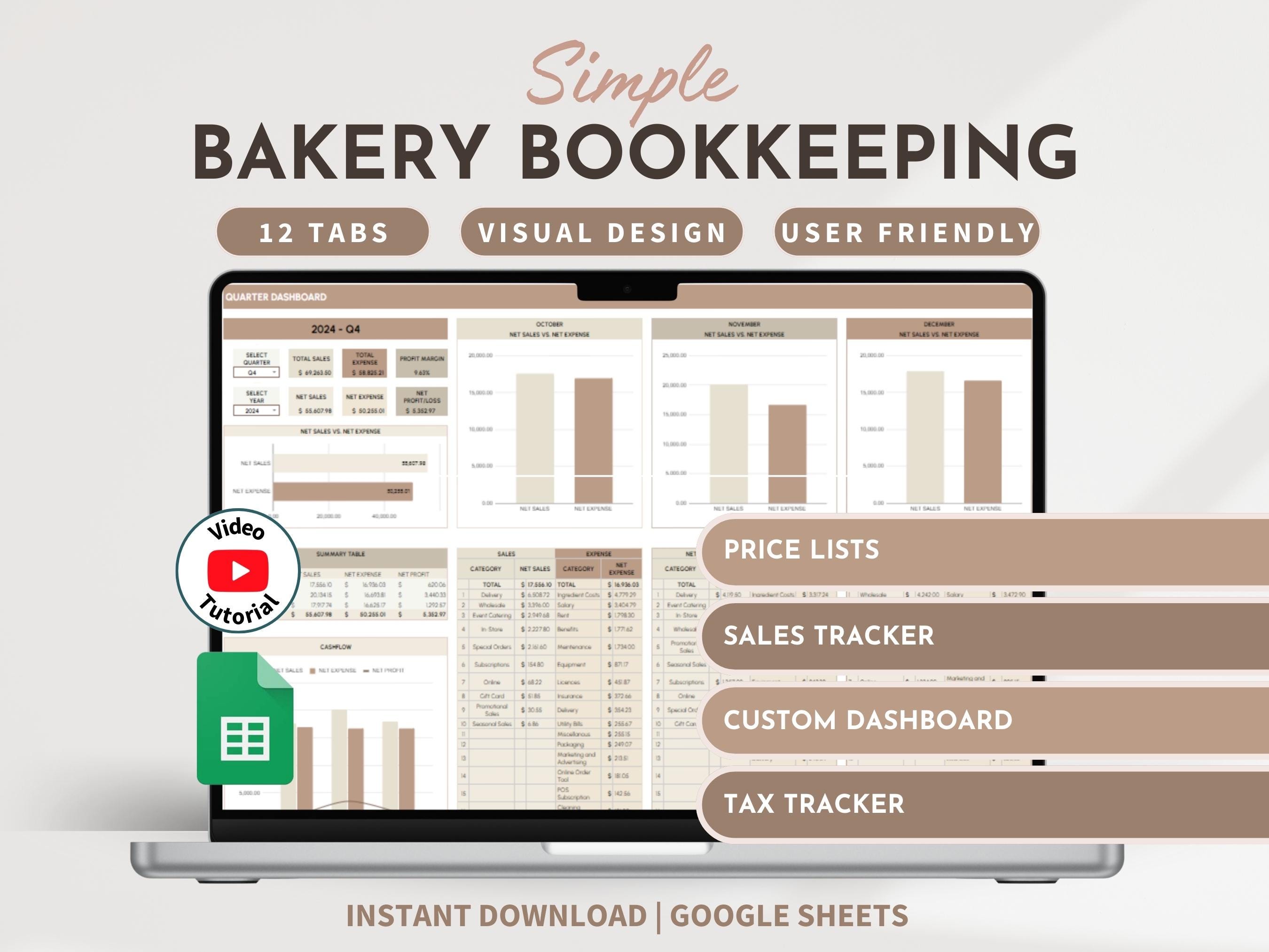Bakery Bookkeeping Handmade Business Bookkeeping Price List Cookie ...