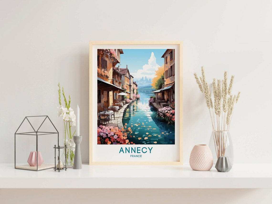 Annecy Travel Poster Digital Wall Art Annecy Wall Hanging Home ...