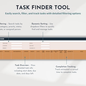 To Do List Spreadsheet Task Tracker Productivity Organizer Task ...