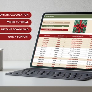 Christmas Party Planner Spreadsheet Event Planner Party Organizer ...