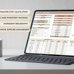 Recipe Cost Calculator Bakery Bakery Spreadsheet Inventory Pricing ...