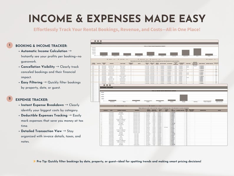 Rental Property Income and Expense Tracker Multi Unit Landlord ...