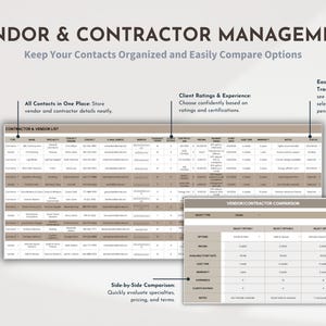 Interior Design Planner Home Renovation Spreadsheet House Project ...
