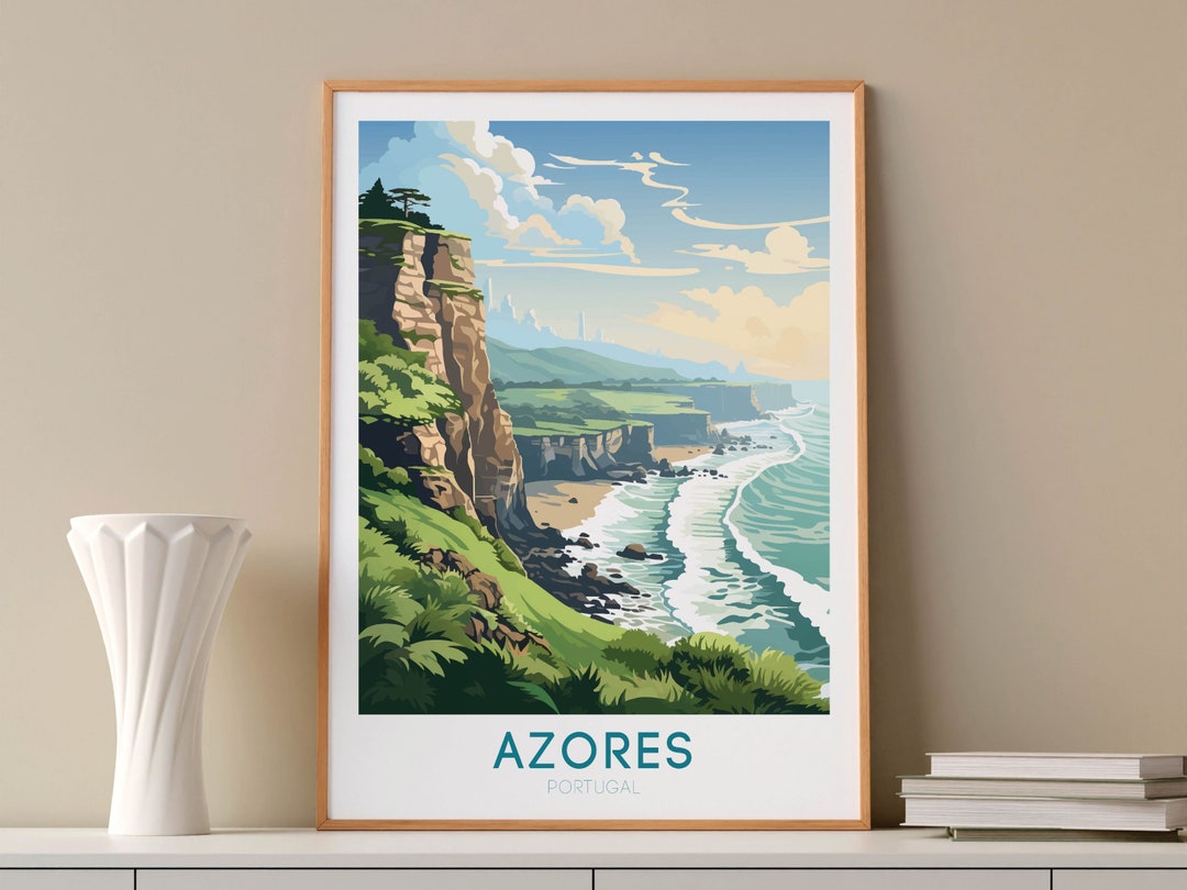 Azores Travel Poster Wall Art Azores Home Décor Portugal Gift Art ...
