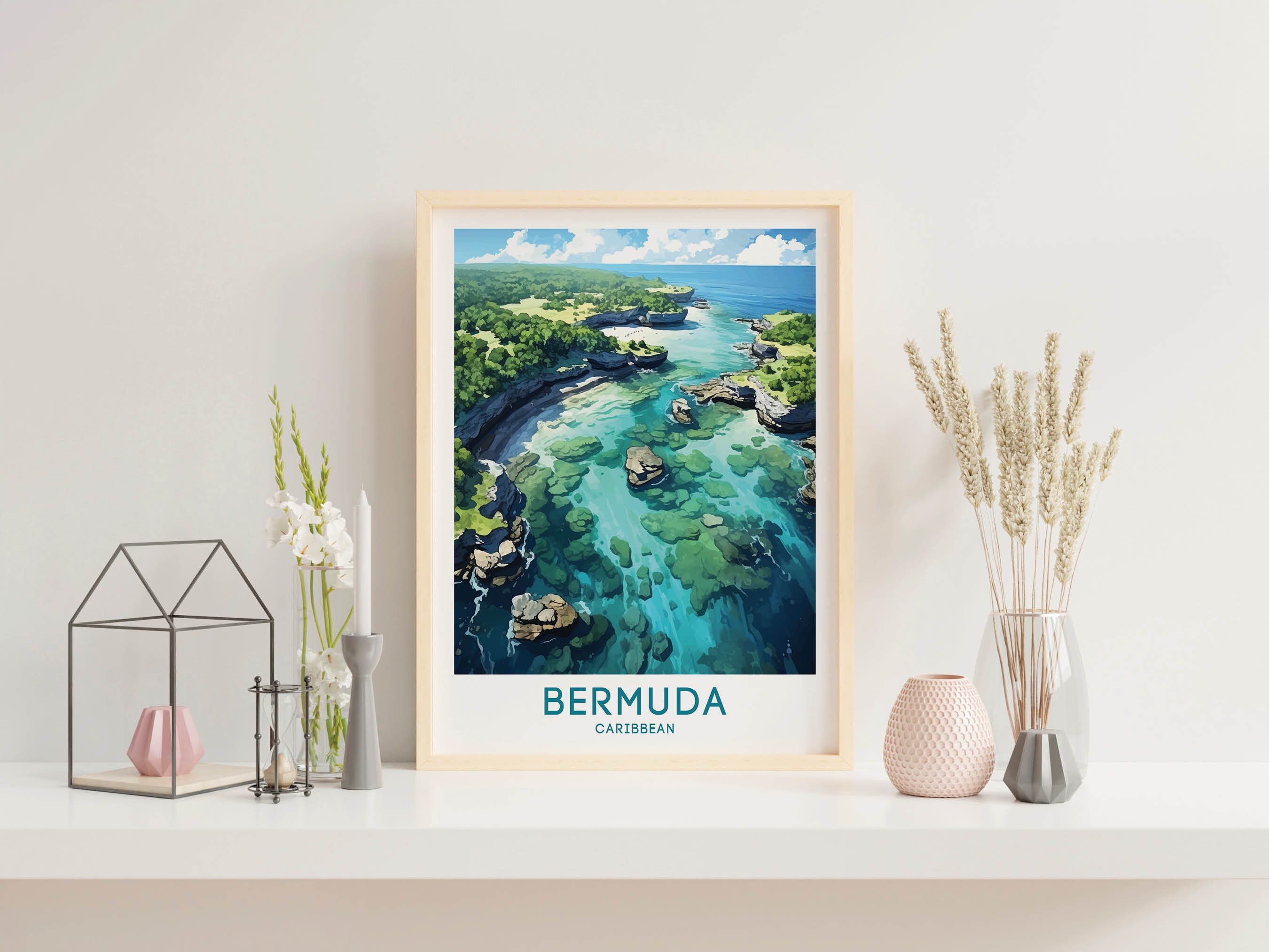 Bermuda Travel Poster Bermuda Art Print Bermuda Wall Art Bermuda Home ...