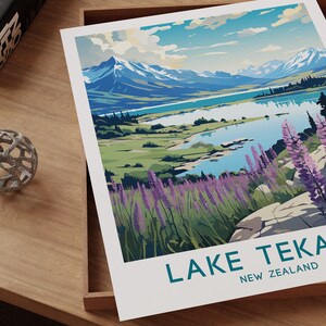 Lake Tekapo Travel Print Wall Art Lake Tekapo New Zealand Wall Hanging ...