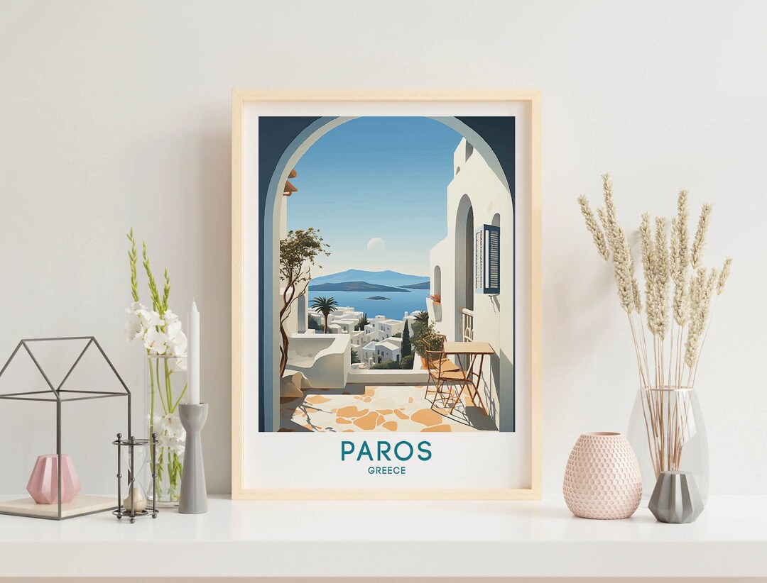 Paros Travel Print Wall Art Paros Travel Gift Paros Greece Gift Art ...