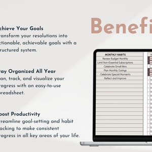 New Year Resolution Planner Yearly Goal Tracker 2025 Habit Tracker ...