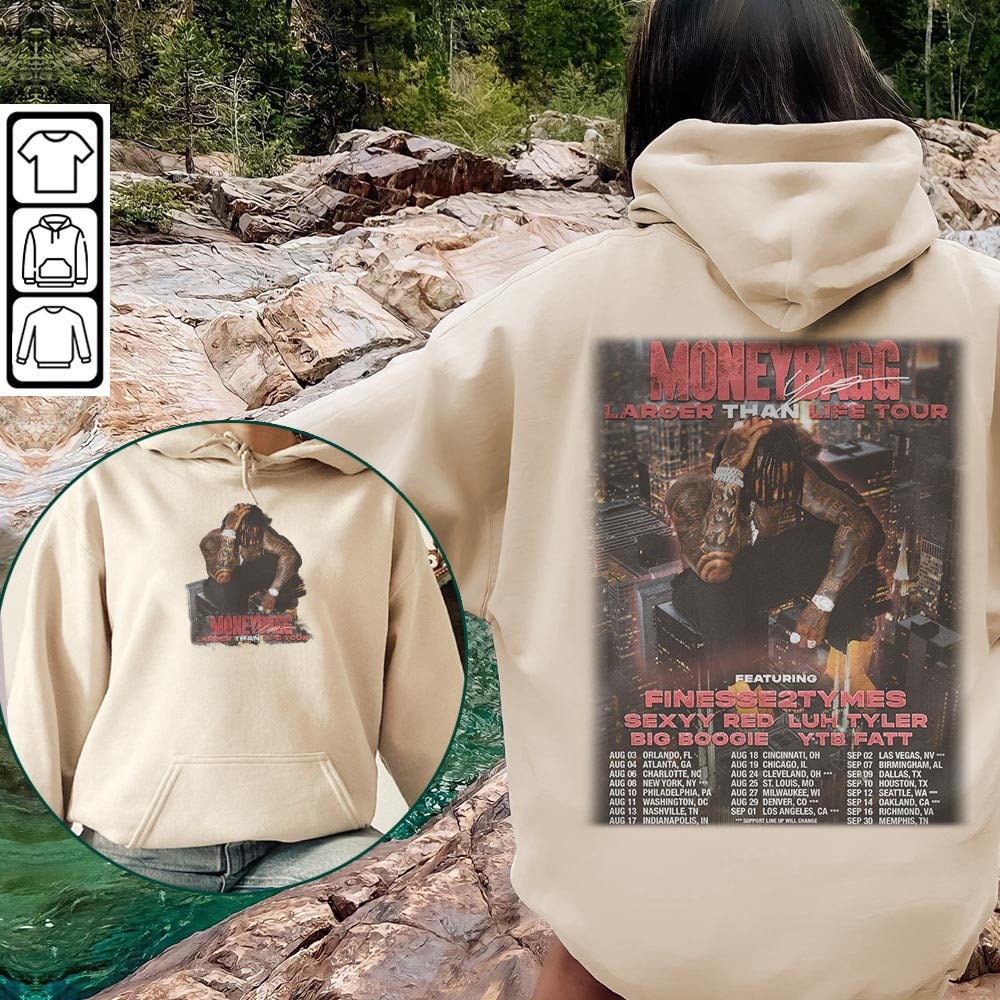 Moneybagg Yo Rap Shirt Double Sided, Larger Than Life Tour 2023 sold by ...