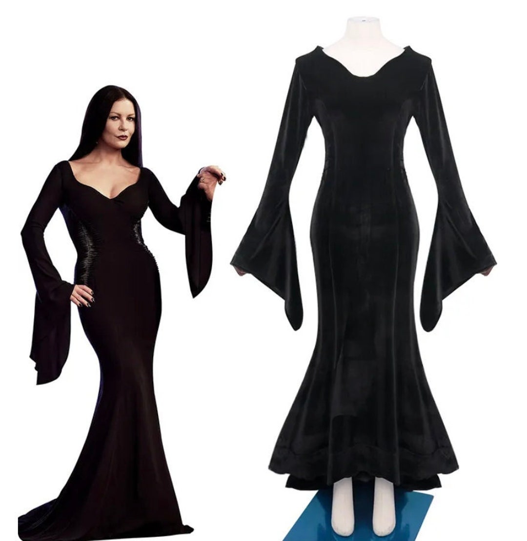 Wednesday Addams Halloween Dress Gothic Black Costume For Etsy