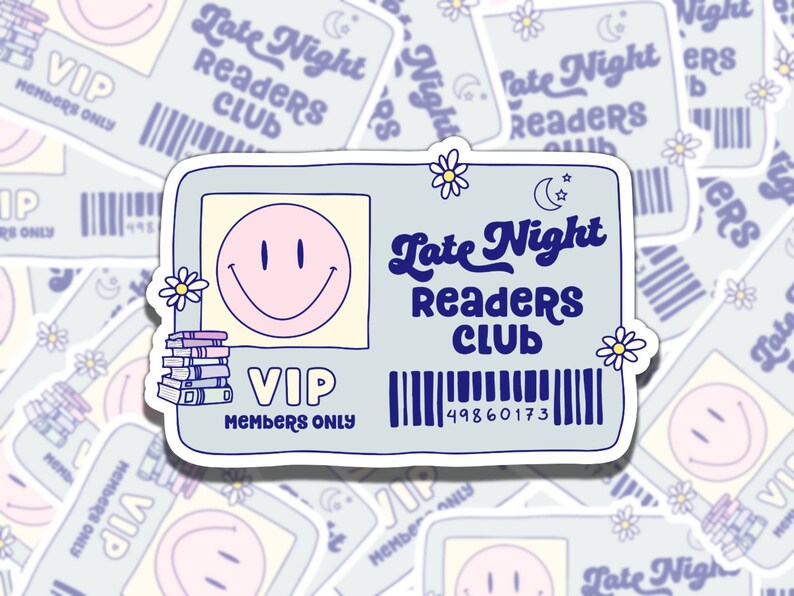 Late Night Readers Club Sticker, Reading Vinyl Sticker, Smutty ...