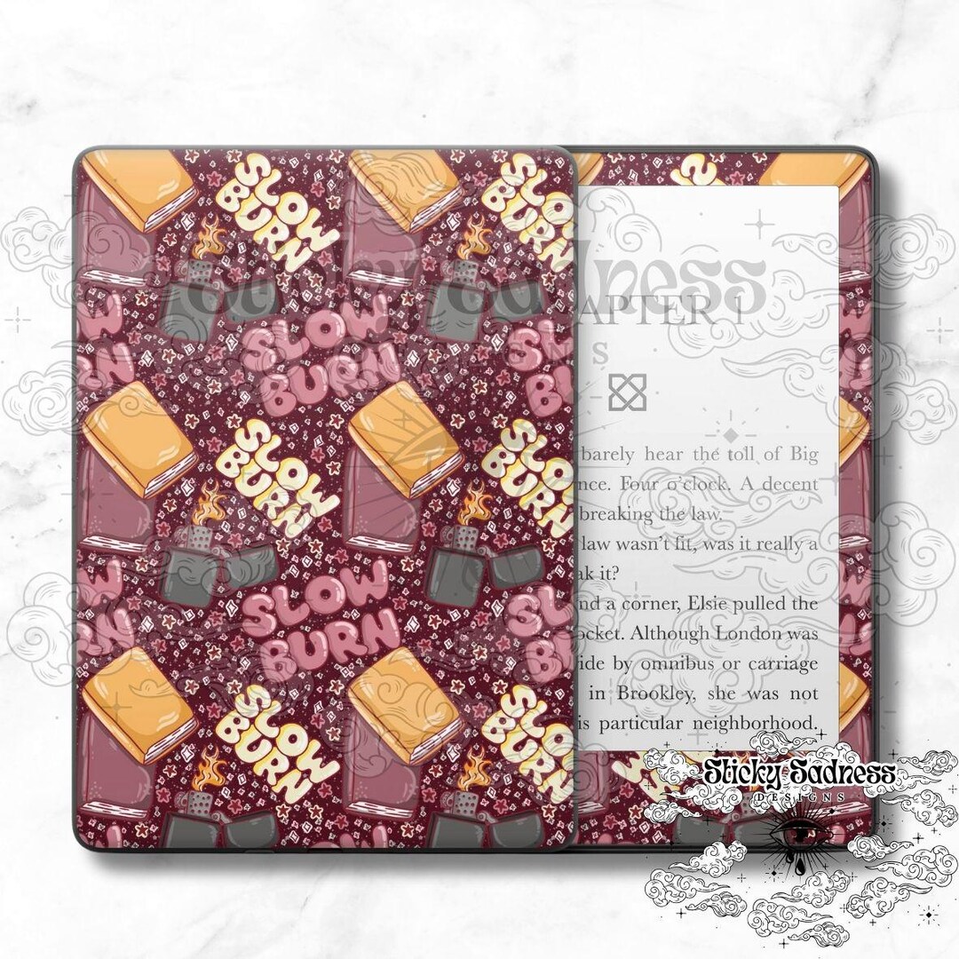 Slow Burn Bookish Trope Colorful Decal Sticker Skin, Cute Vinyl Wrap ...
