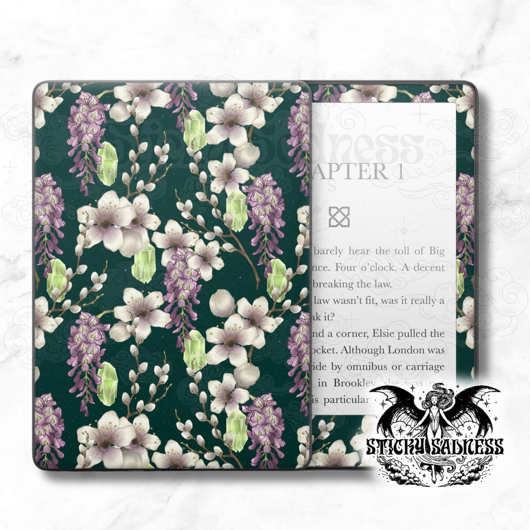 Green Peridot Blooms Gothic Decal Insert Skin, Cute Vinyl Wrap for ...