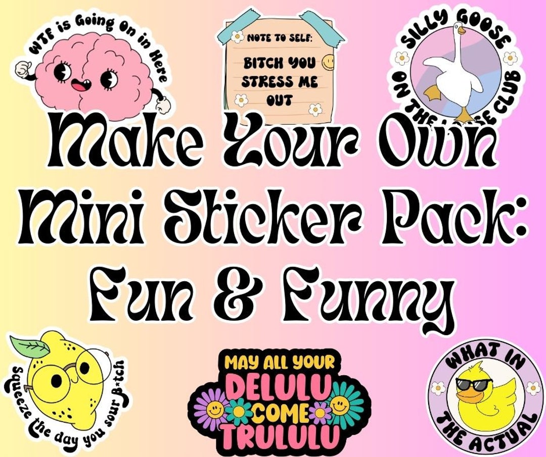 Fun Funny Make Your Own Mini-sticker Pack, Tiny Filler Kindle Stickers ...