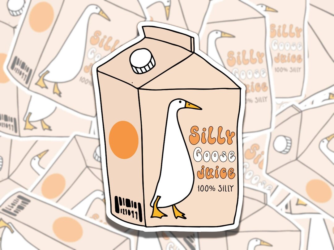 100% Silly Goose Juice Sticker, Cute Goose Vinyl Sticker, Gift for ...