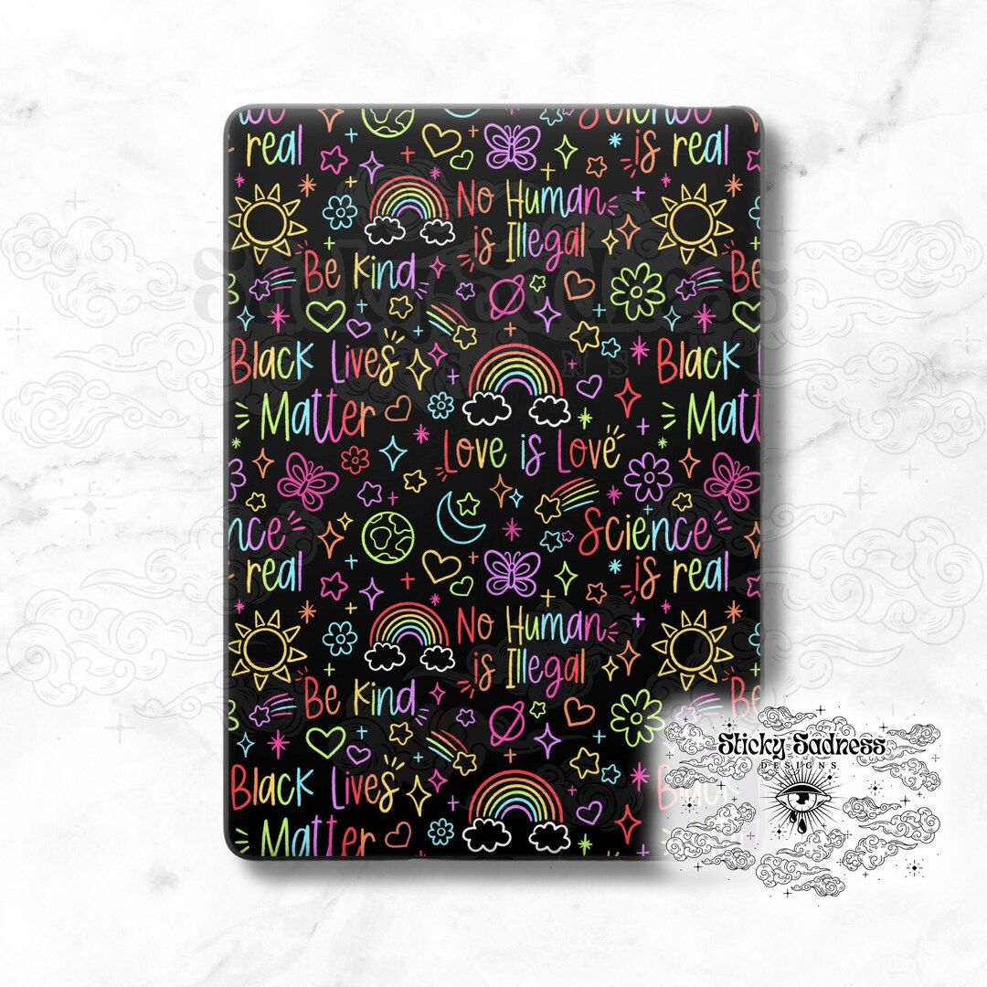 Neon Doodles Human Rights Ereader Tablet Insert for Kindle Kobo iPad ...