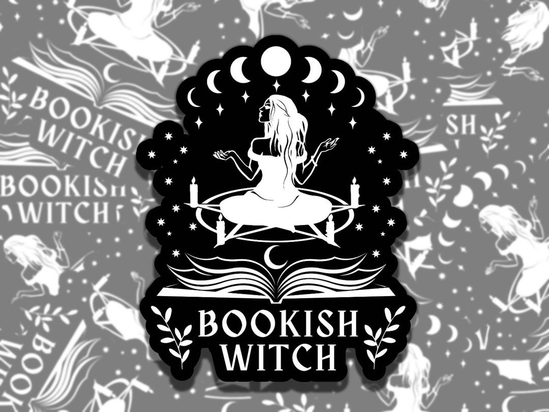 Book Witch Sticker Multiple Colors, Reading Vinyl Sticker, Smutty ...